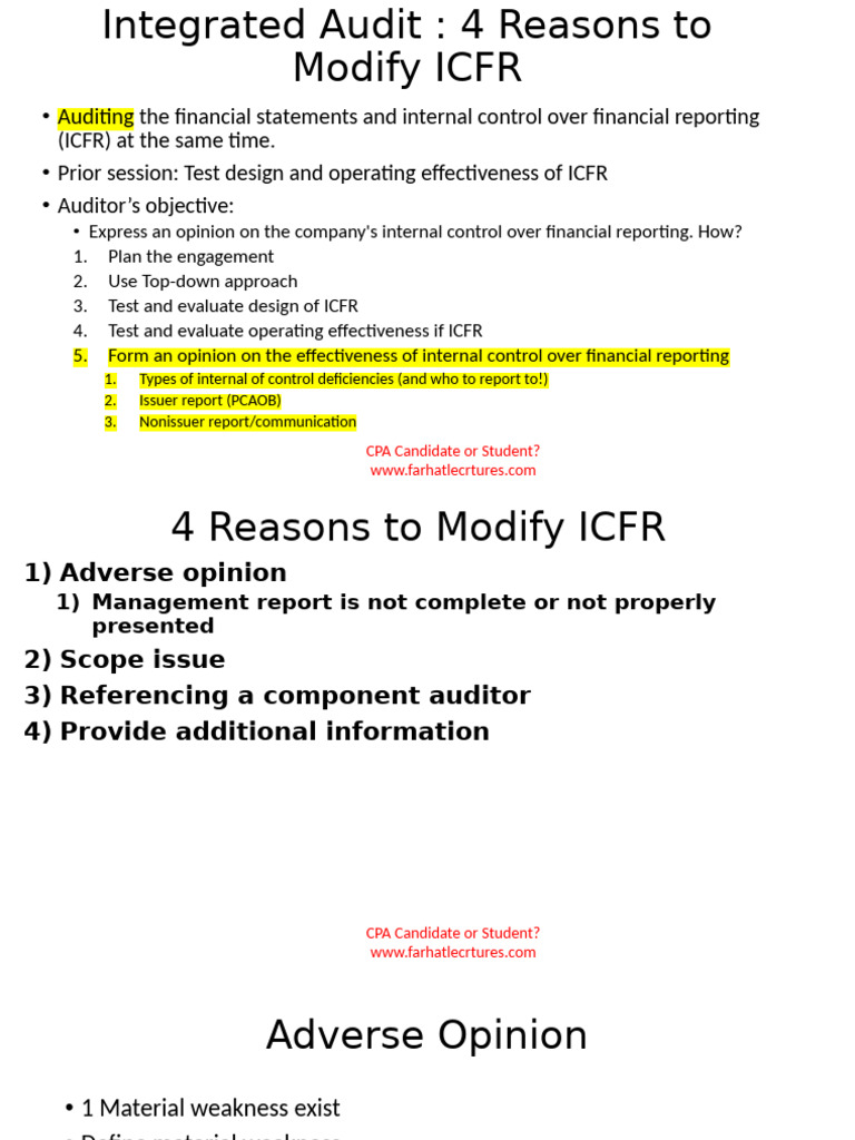 Reasons To Modify Reports 8 | PDF | Audit | Internal Control