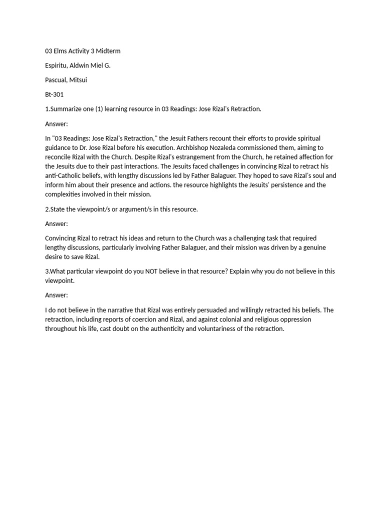 03 Elms Activity 3 Midterm | PDF | Philosophy