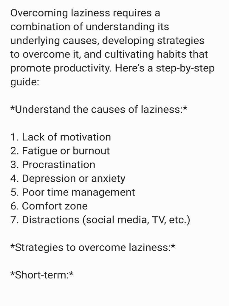 How To Overcome Laziness | PDF