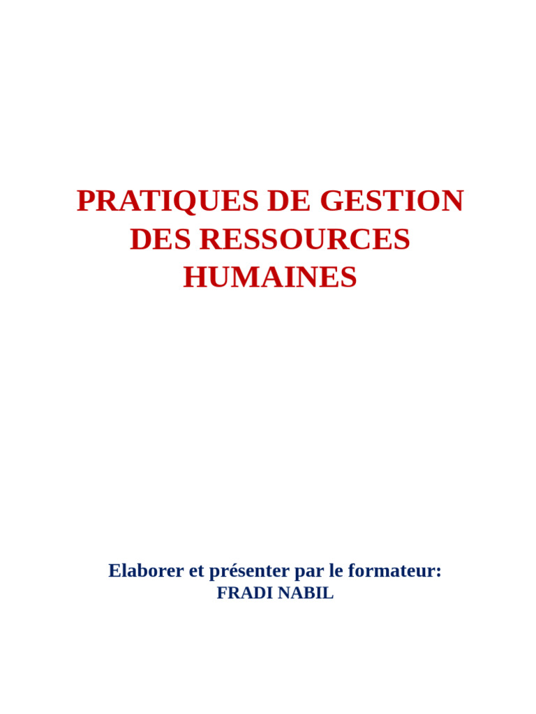 Présentation GRH 2 21 | PDF | Recrutement | Gestion des ressources humaines