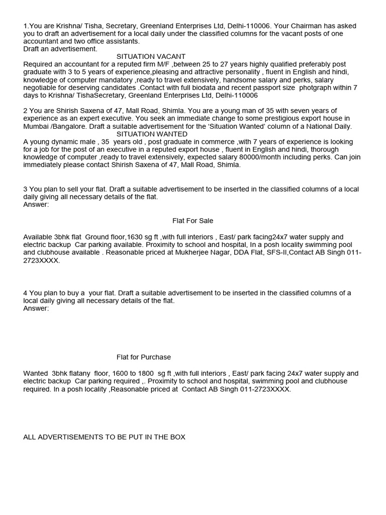 Advertisement Class 11$20230914140706 | PDF