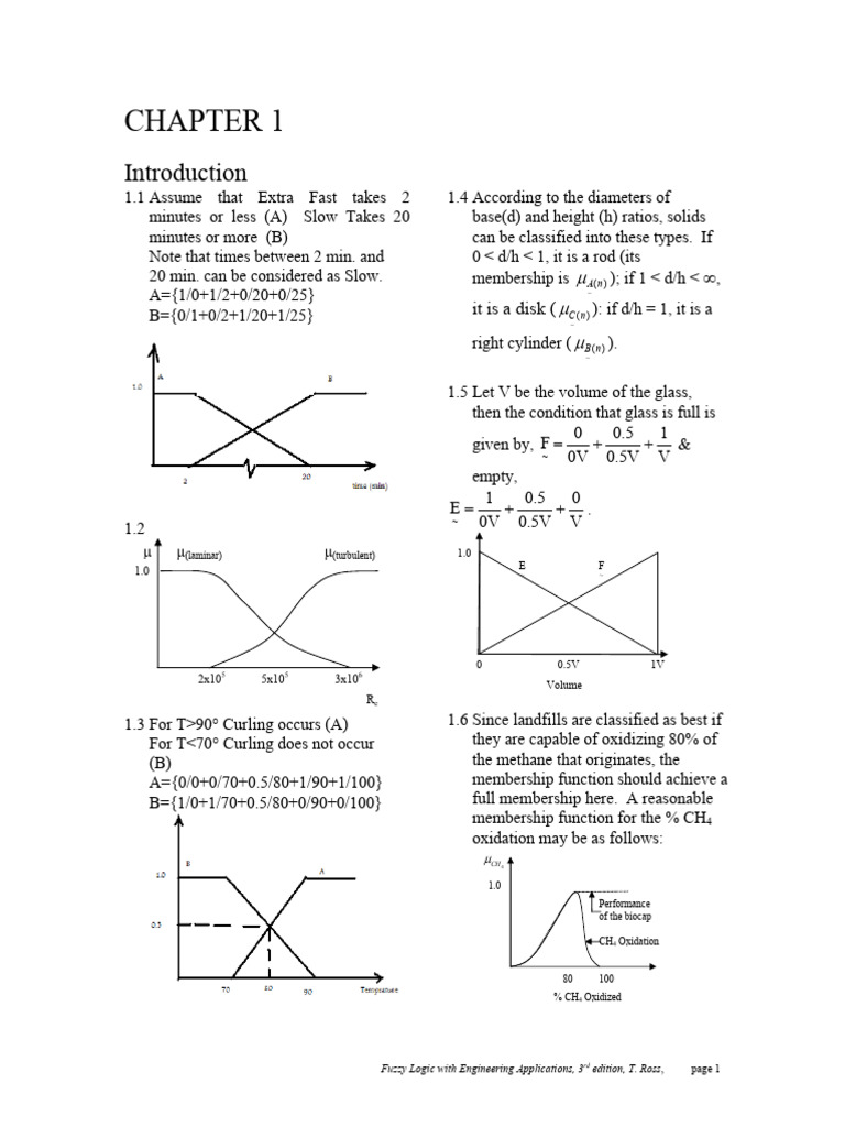 Solutions For Exercises in Fuzzy Logic (3rd Edition) by Timothy Ross | PDF | Clay