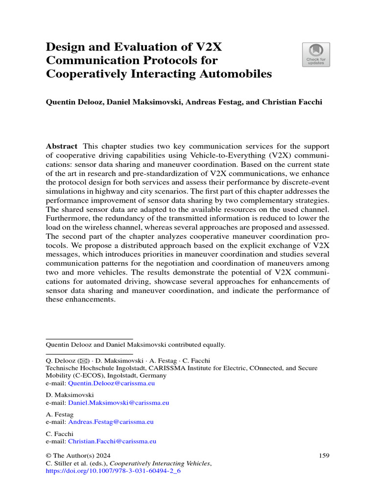Design and Evaluation of V2X Communication Protoco | PDF | Network ...