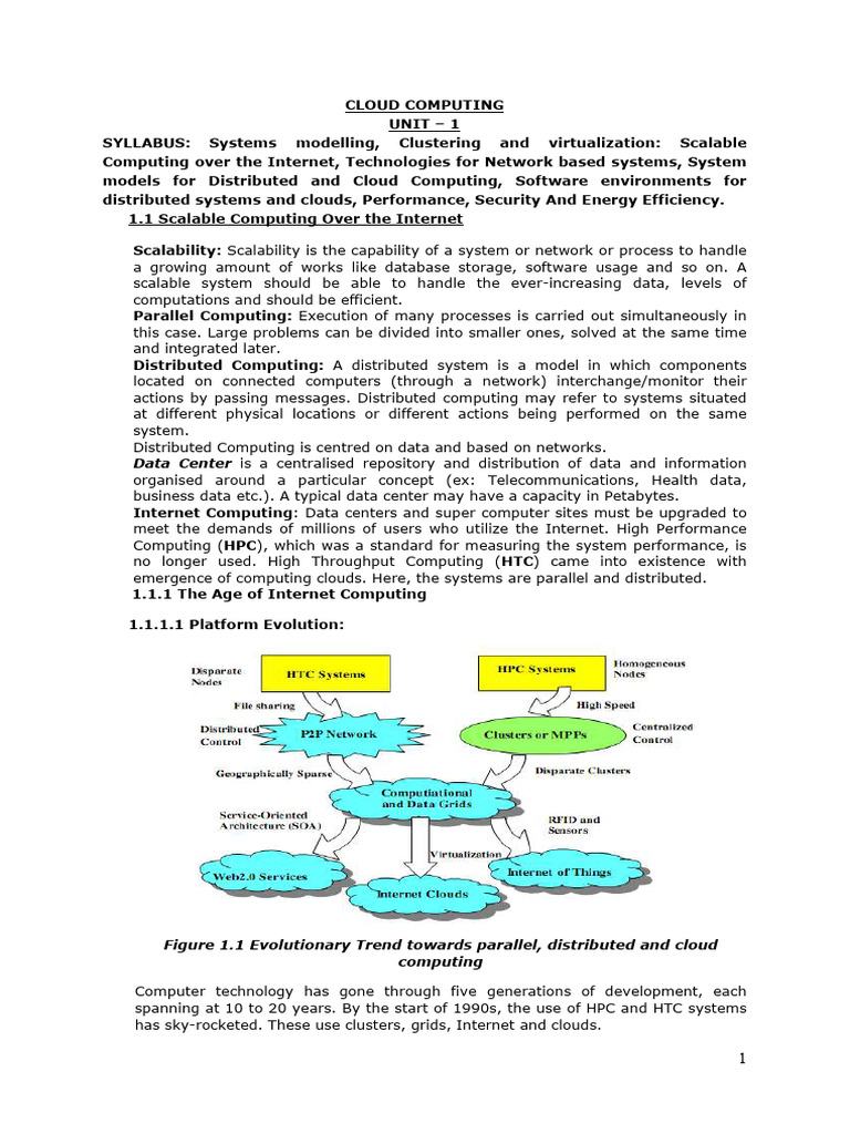 cc unit 1 | PDF | Random Access Memory | Peer To Peer