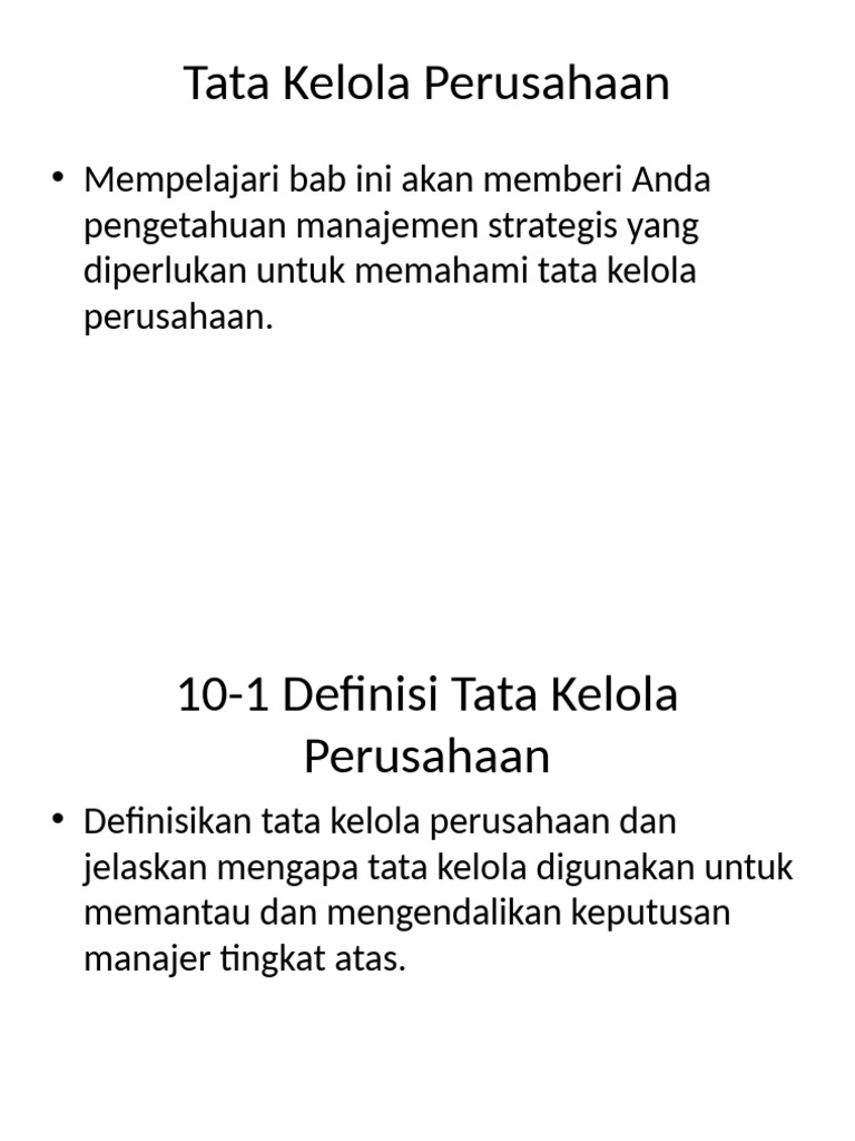 Panduan Tata Kelola Perusahaan Efektif | PDF