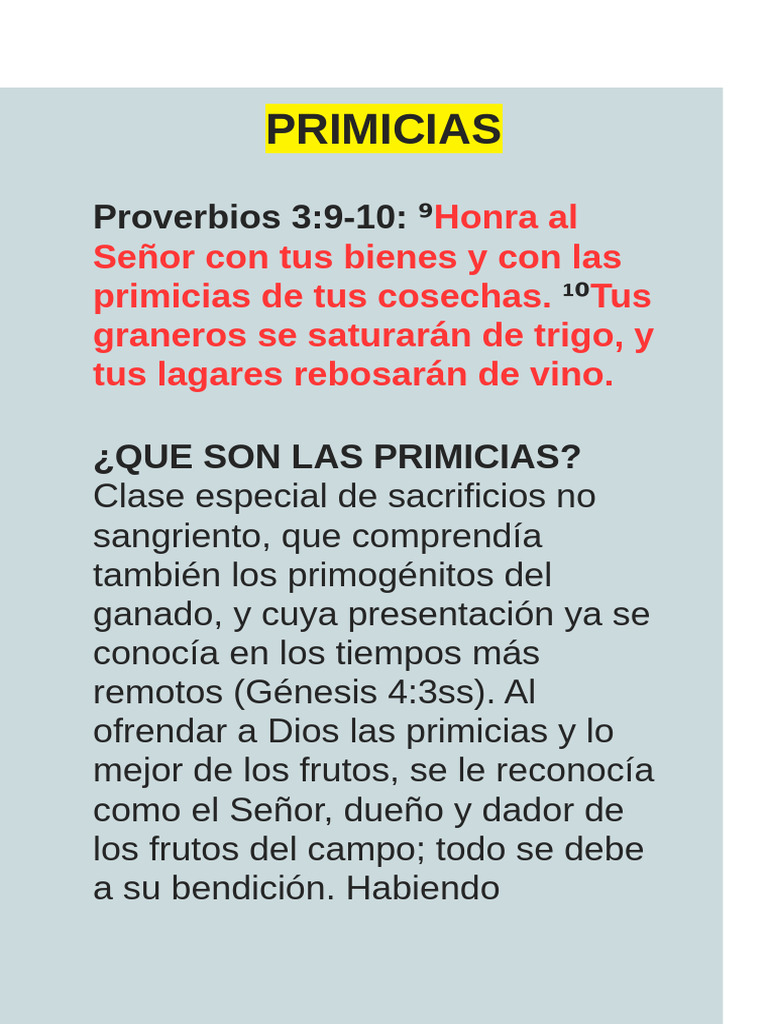 Primicias | PDF | Cristo (título) | La resurrección de Jesús
