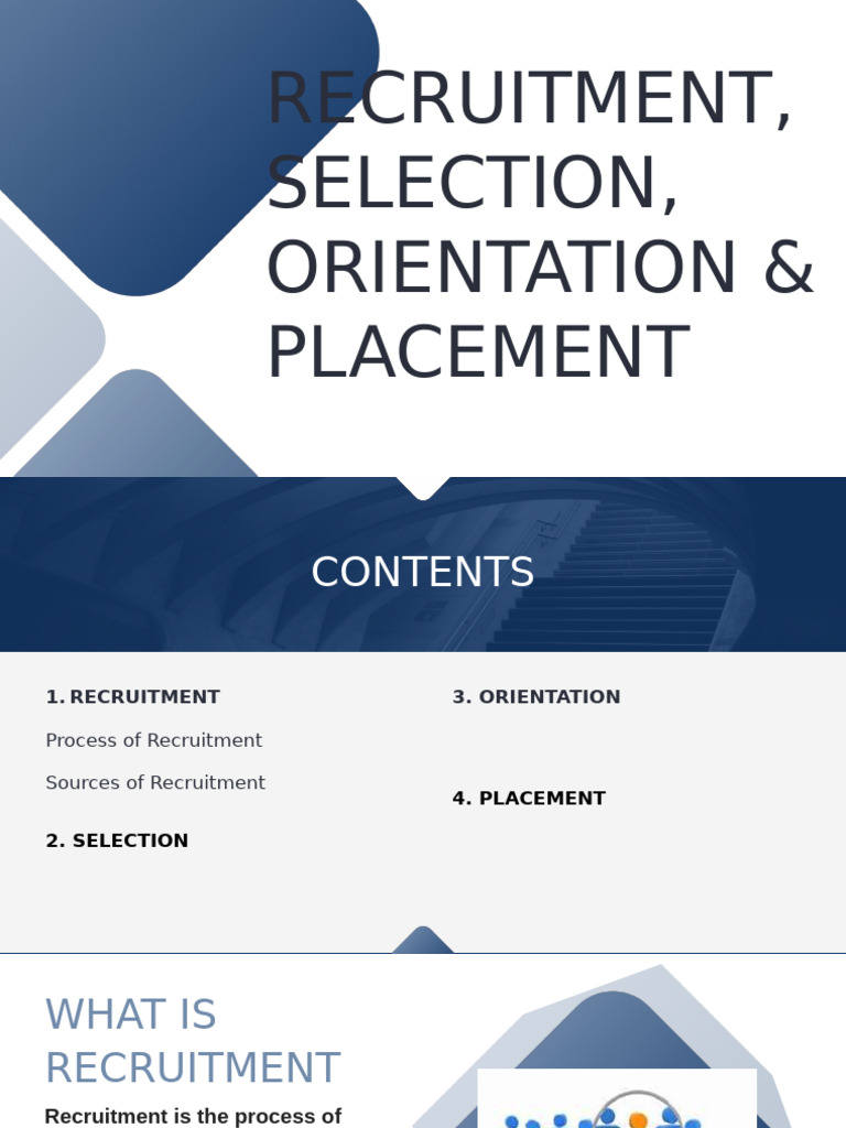 Recruitment, Selection, Orientation & Placement | PDF