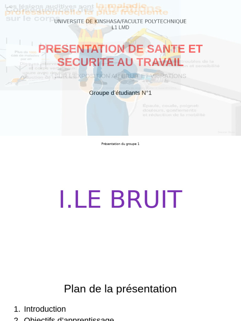 Santé et sécurité : bruit et vibrations au travail | PDF | Bruit | Audition