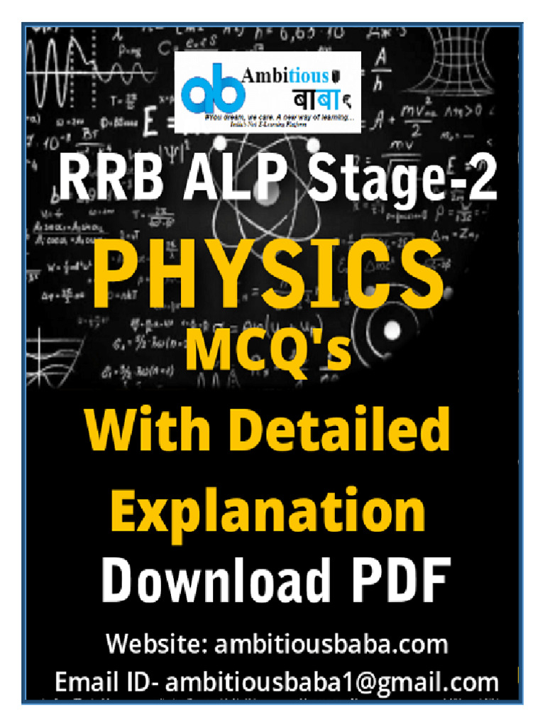 Rrb Alp Phase II Physics Questions PDF (1) | PDF | Electromagnetic Radiation | Light