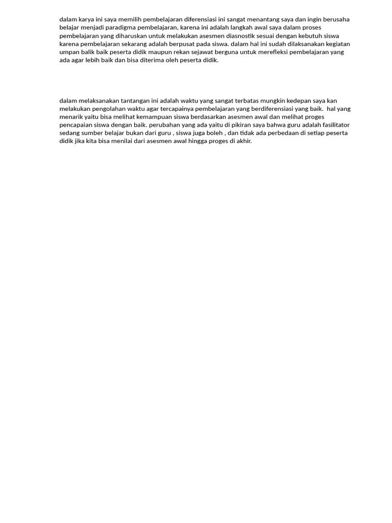 Dalam Karya Ini Saya Memilih Pembelajaran Diferensiasi Ini Sangat Menantang Saya Dan Ingin ...