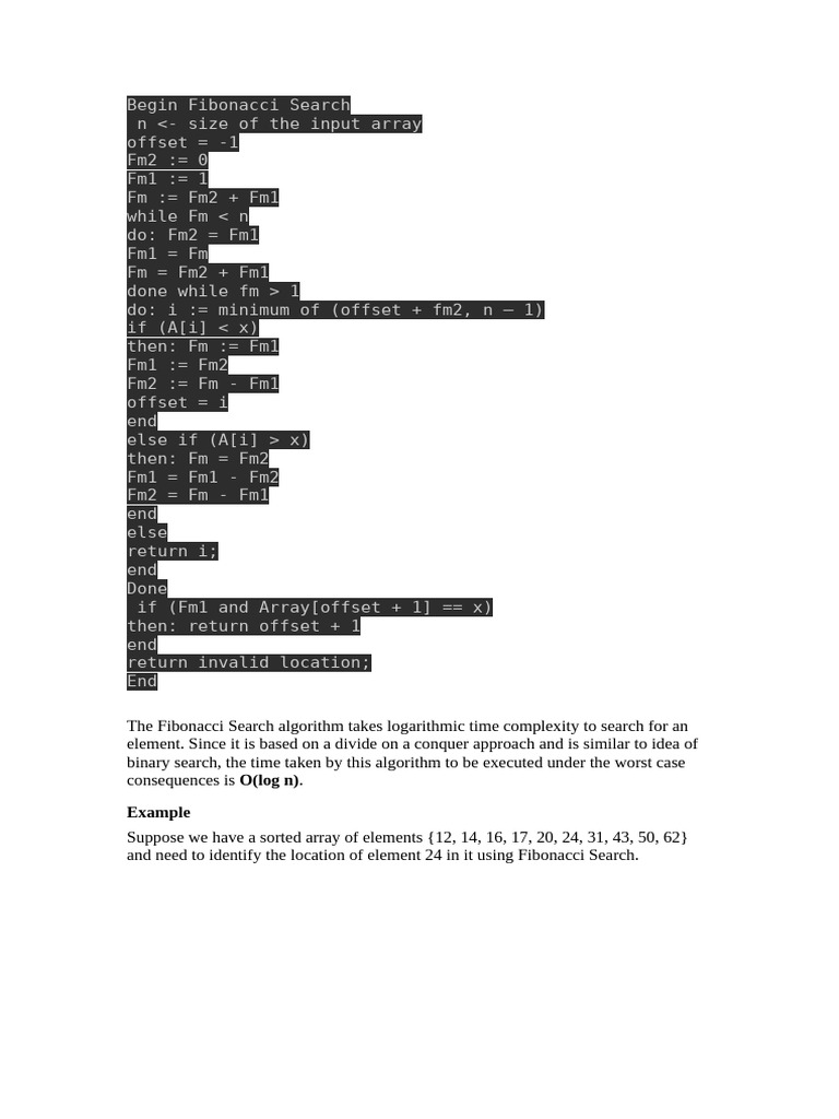 fibonnaci search | PDF