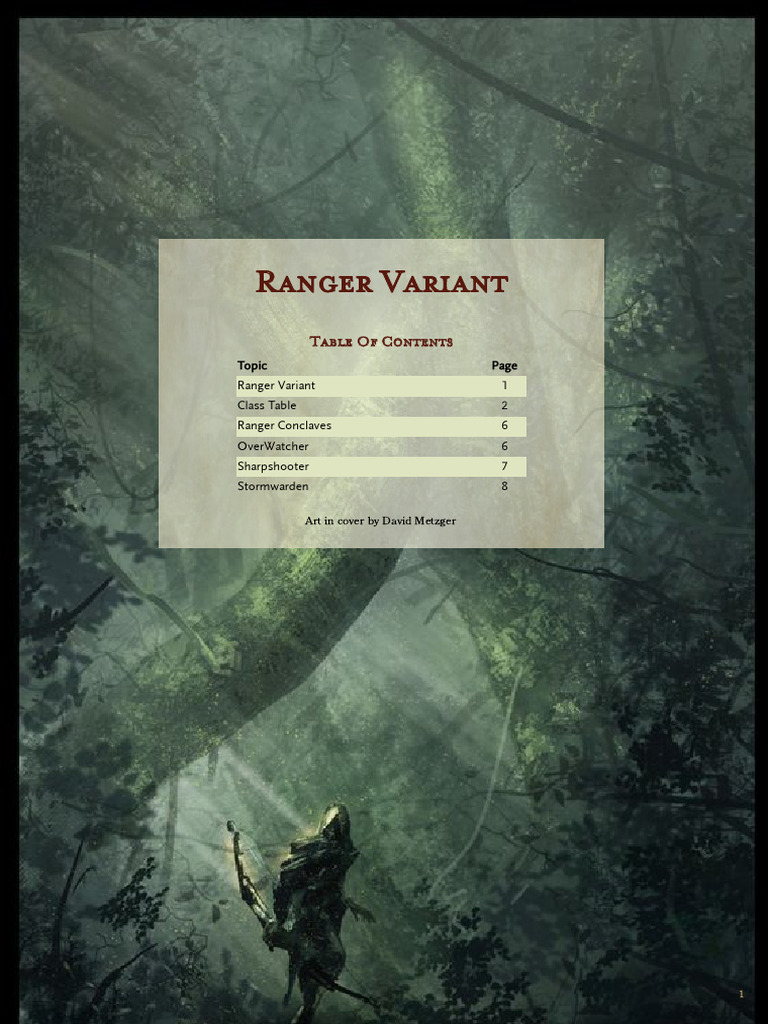 Ranger, Silver - GM Binder | PDF | D20 System | Dungeons & Dragons