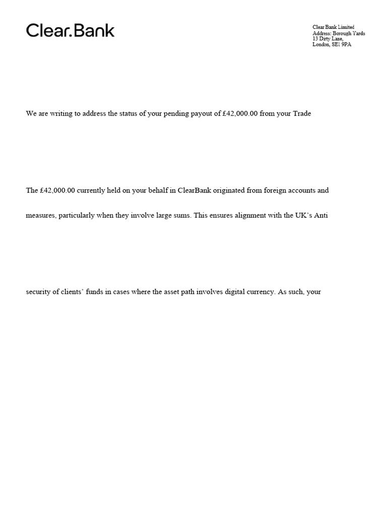 Letter To Mr. Bennett | PDF | Regulatory Compliance | Cryptocurrency