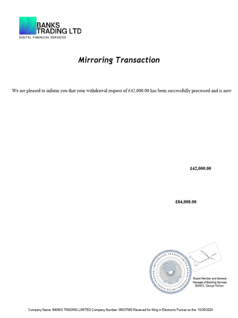 Mirroring Transaction Mr. Bennett | PDF