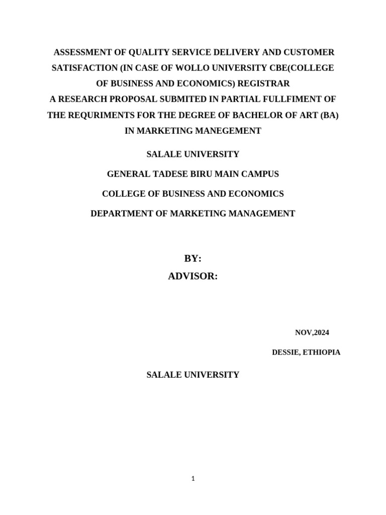 Abinet Research Final Draft 0913320324 | PDF | Quality (Business ...