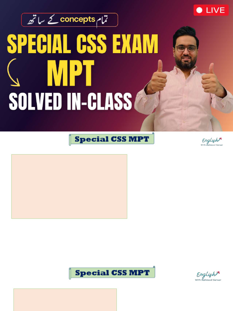 Youtube Live Special CSS MPT | PDF | Plymouth Colony | Language Mechanics