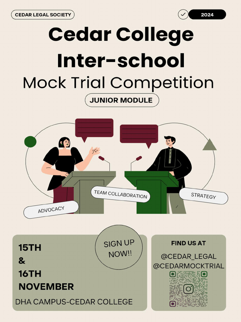 Junior Module - Cedar College's Inter School Mock Trial 2024 | PDF