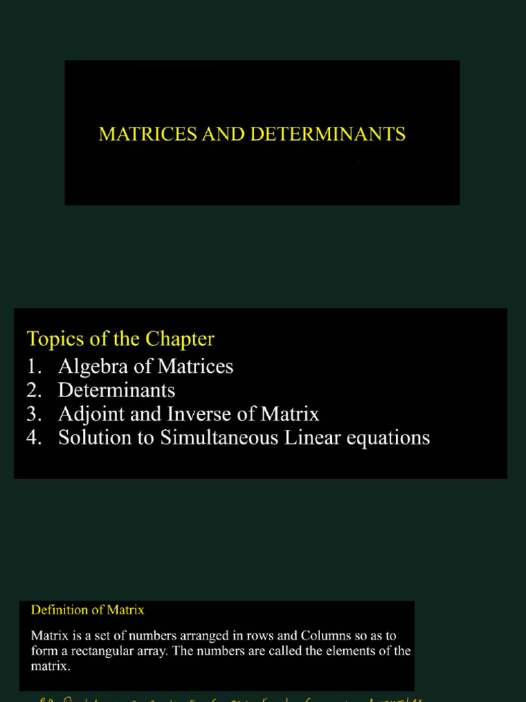 Matrices Lec 1 | PDF
