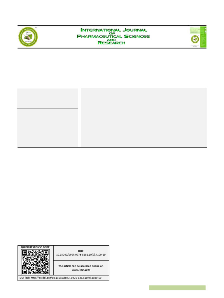 10 Vol. 10 Issue 9 Sep 2019 IJPSR RE 2988 | PDF | Disinfectant ...