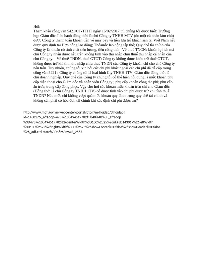 Tien Dien Thoai, Nha o Cong Tac Phi GĐ MTV | PDF