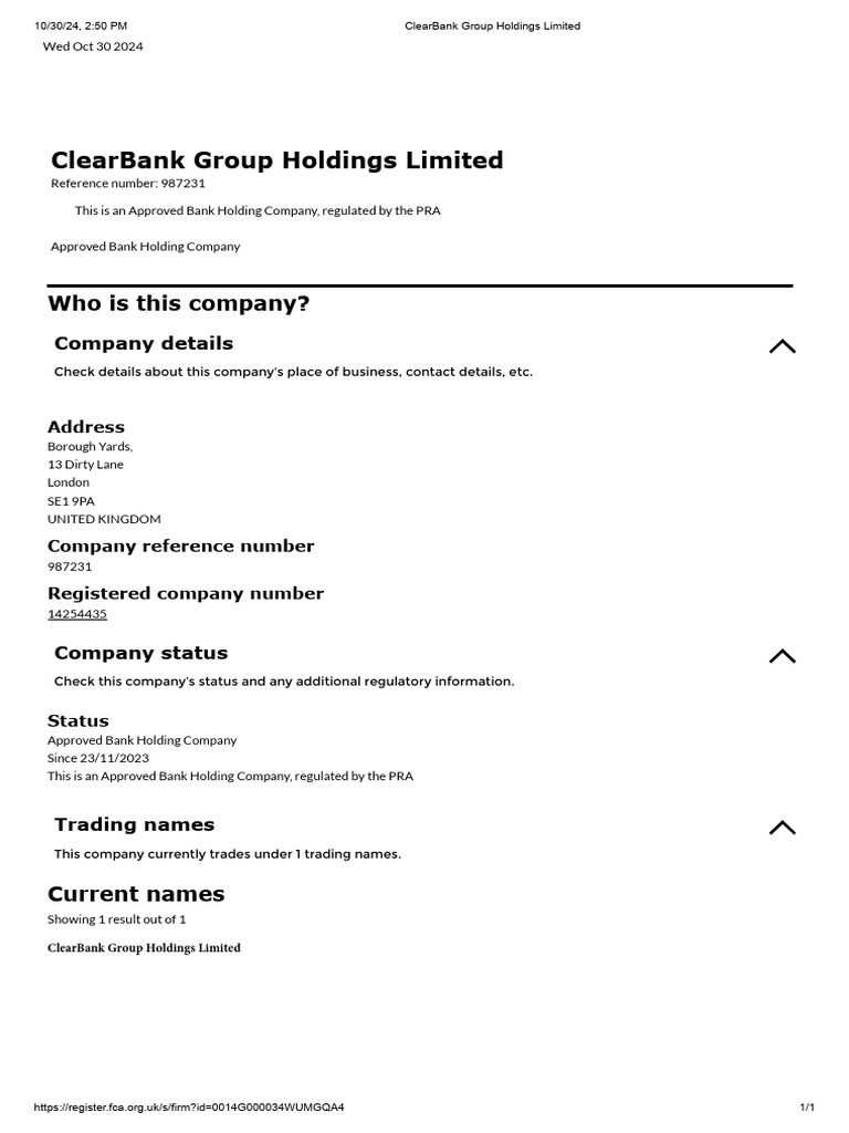ClearBank Group Holdings Limited | PDF