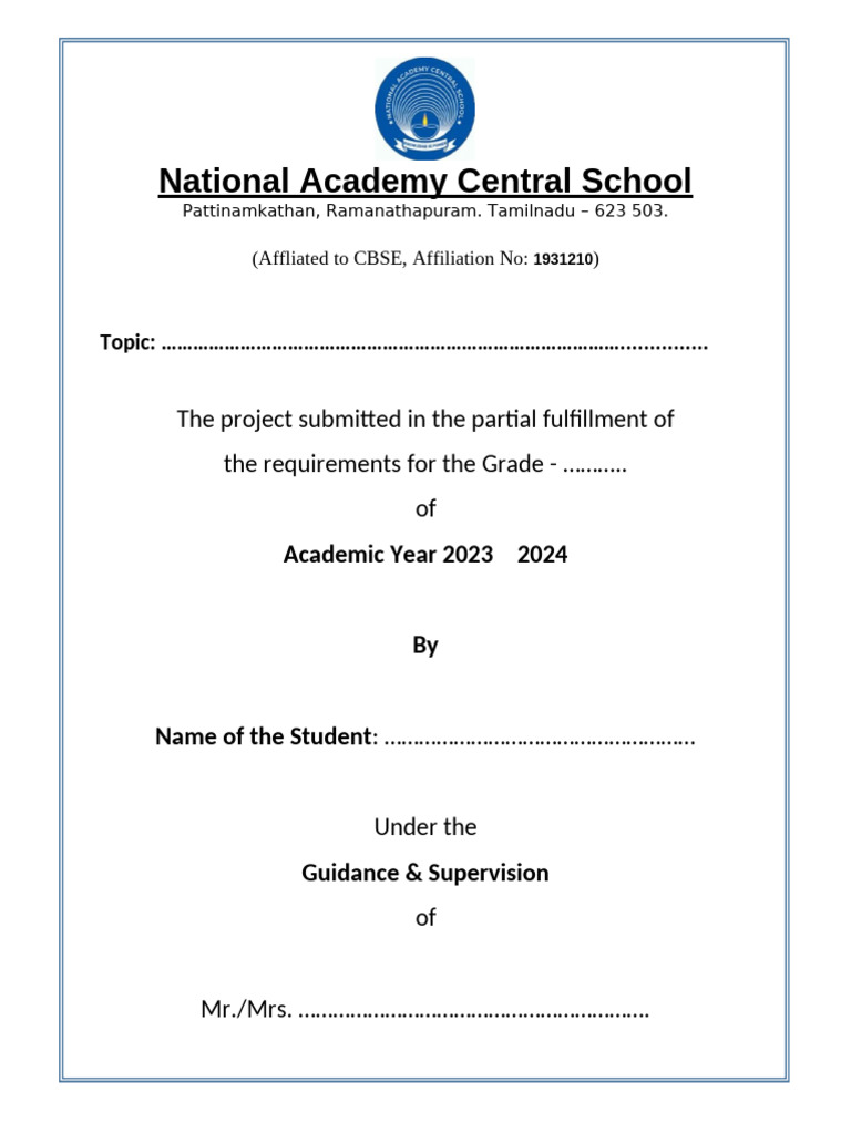 Final Approved Project Front Pages | PDF