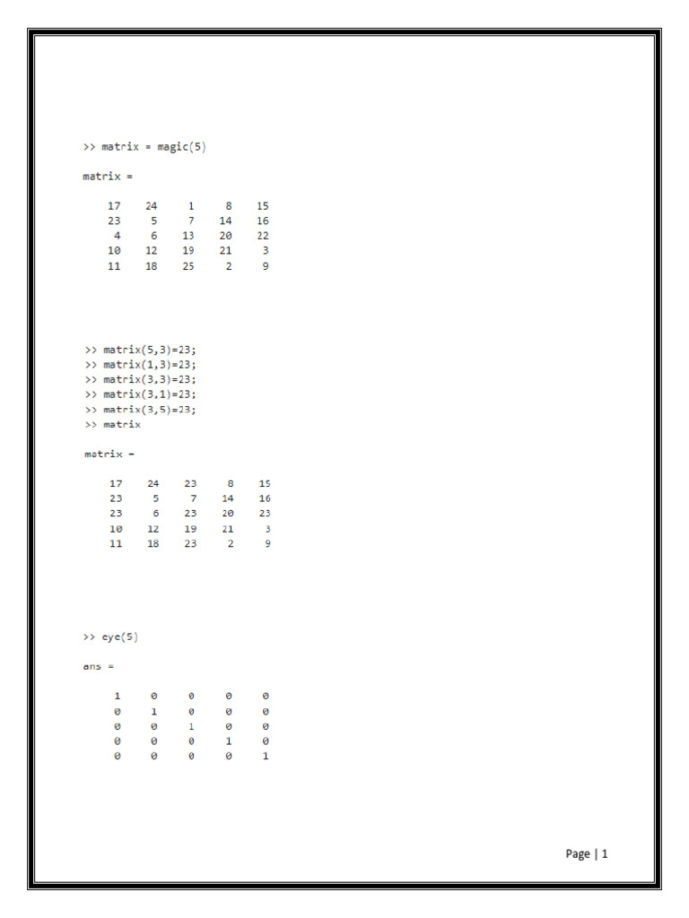 MATLAB Programming Tasks and Solutions | PDF