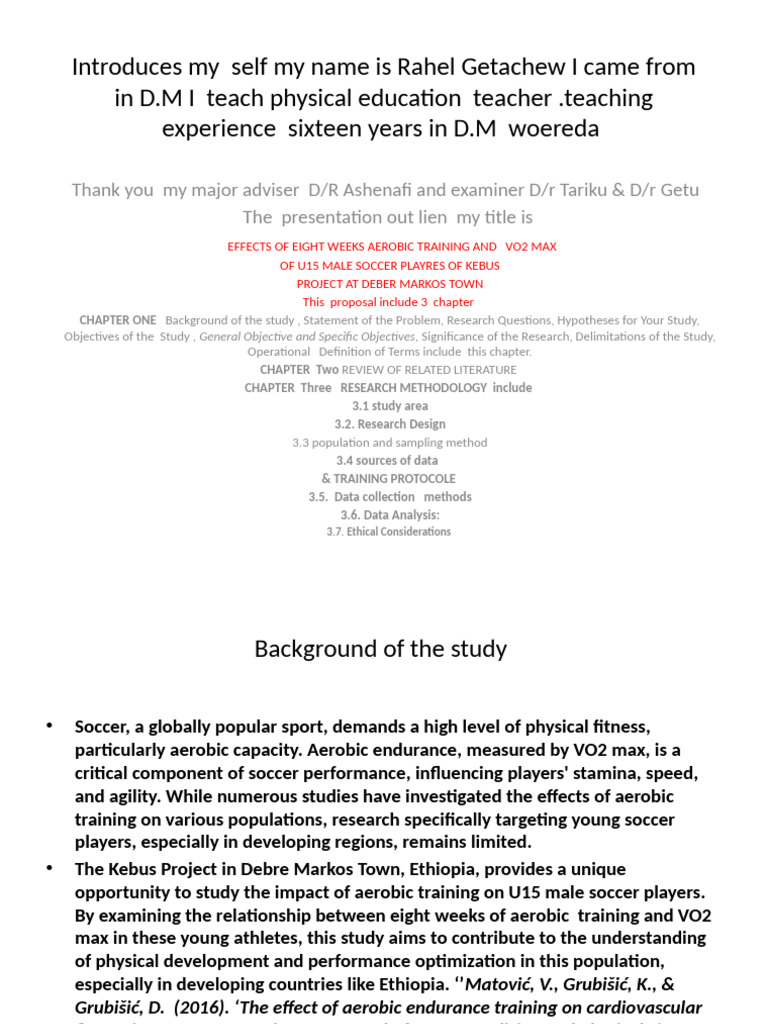 Introduces My Self My Name Is Rahel Getachew | PDF | Physical Fitness | Aerobic Exercise