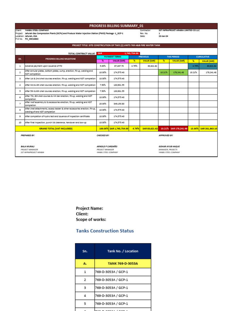 Monthly Progress Billing_01 | PDF