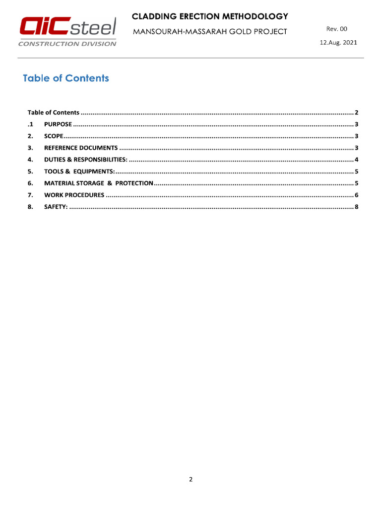 Method Statement - Cladding | PDF