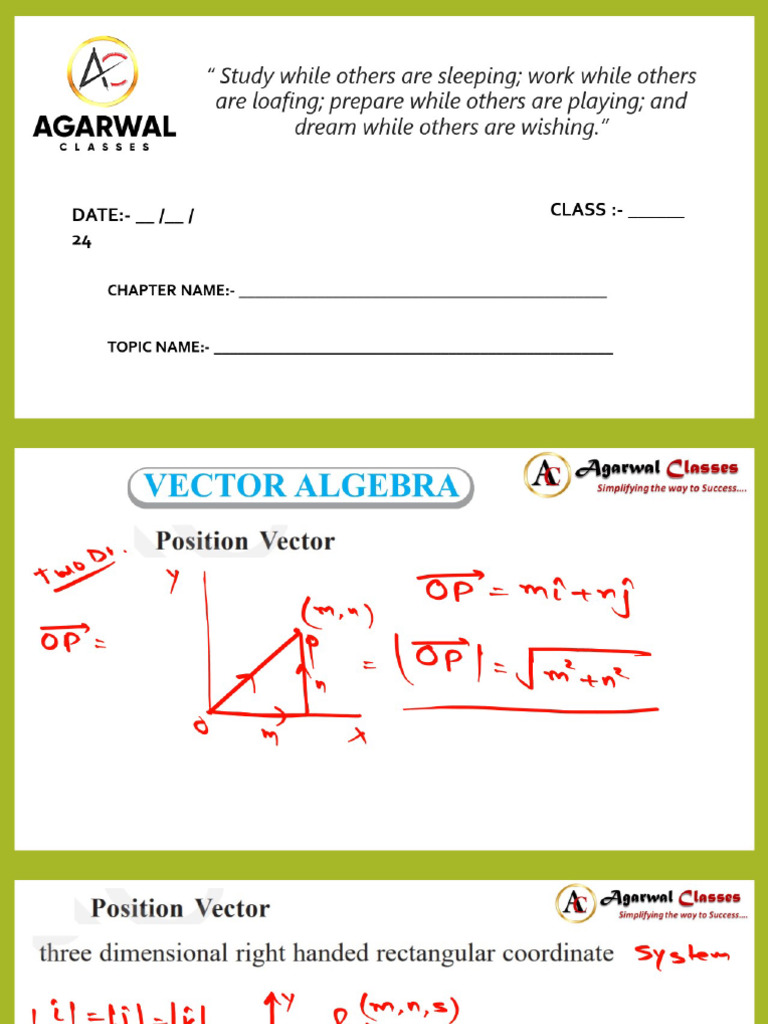 Vectors Basic Lec 1 | PDF