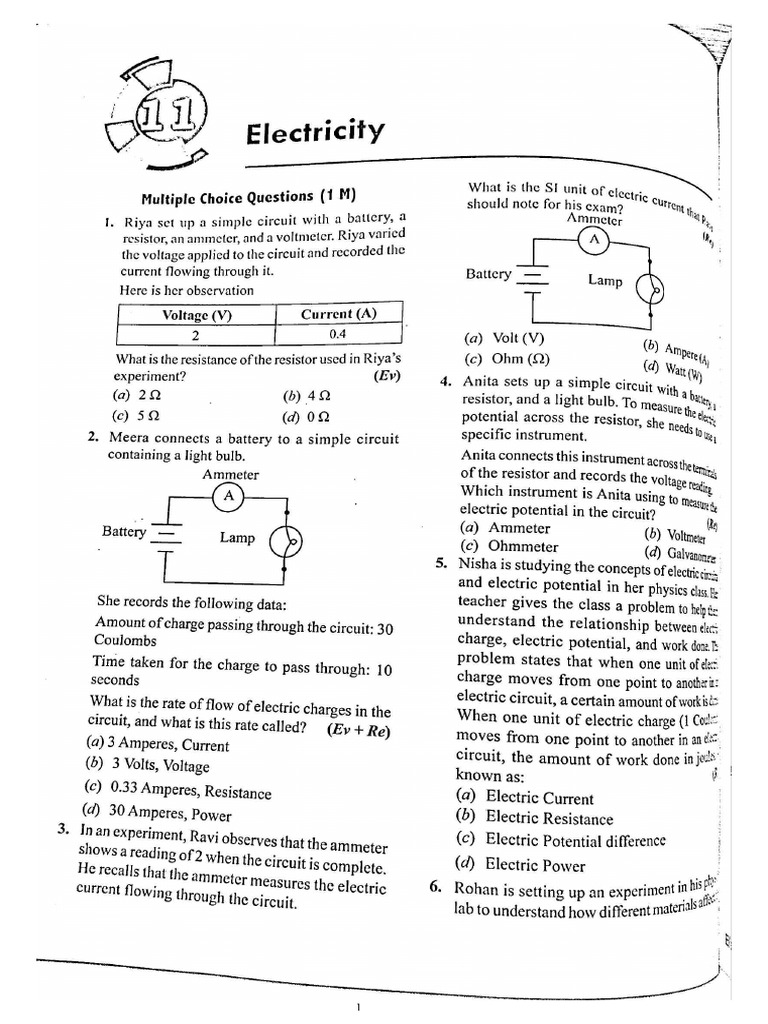 Electricity Physics Wallah CBQ | PDF