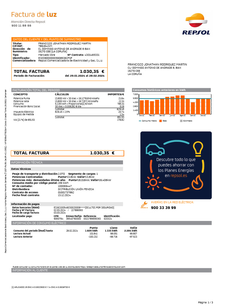 Factura Repsol | PDF | Naturaleza