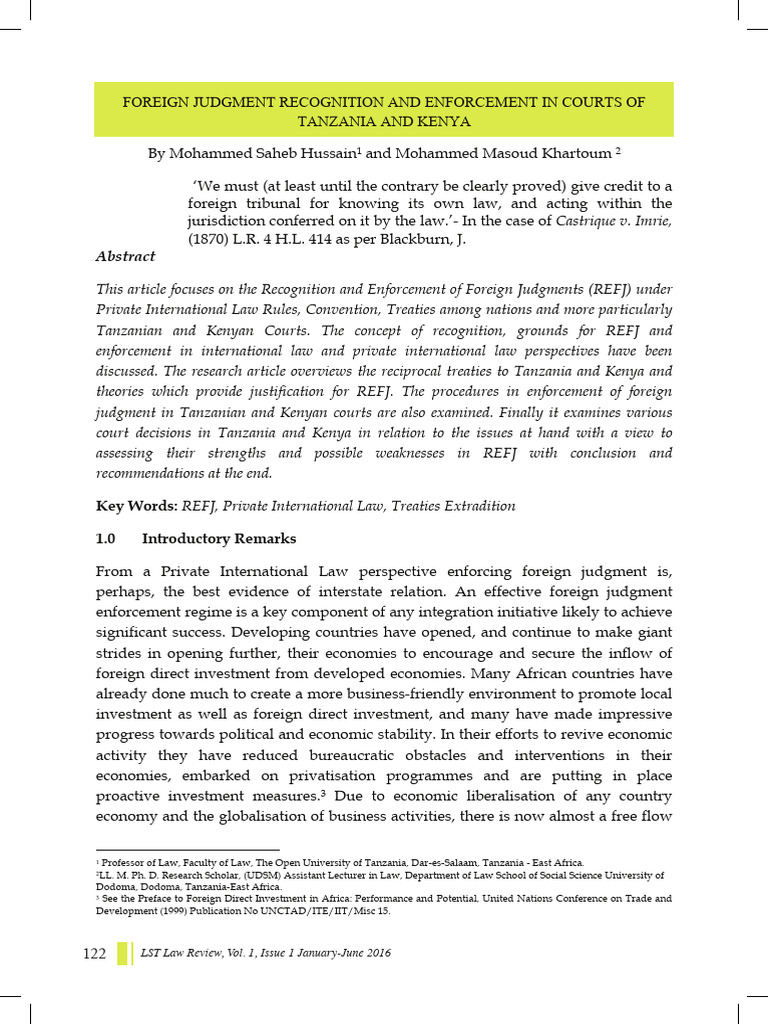 Foreign Judgment Recognition | PDF | Arbitration | Comity