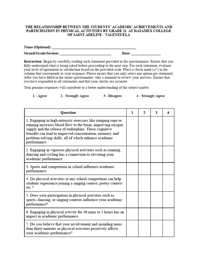 Questionnaire For Participating | PDF | Psychology | Cognition