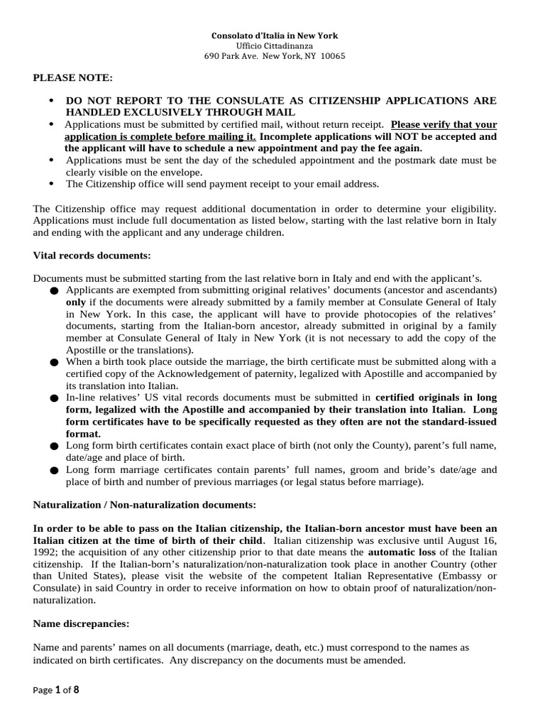 Italian Citizenship Application Guide | PDF | Naturalization | Identity ...