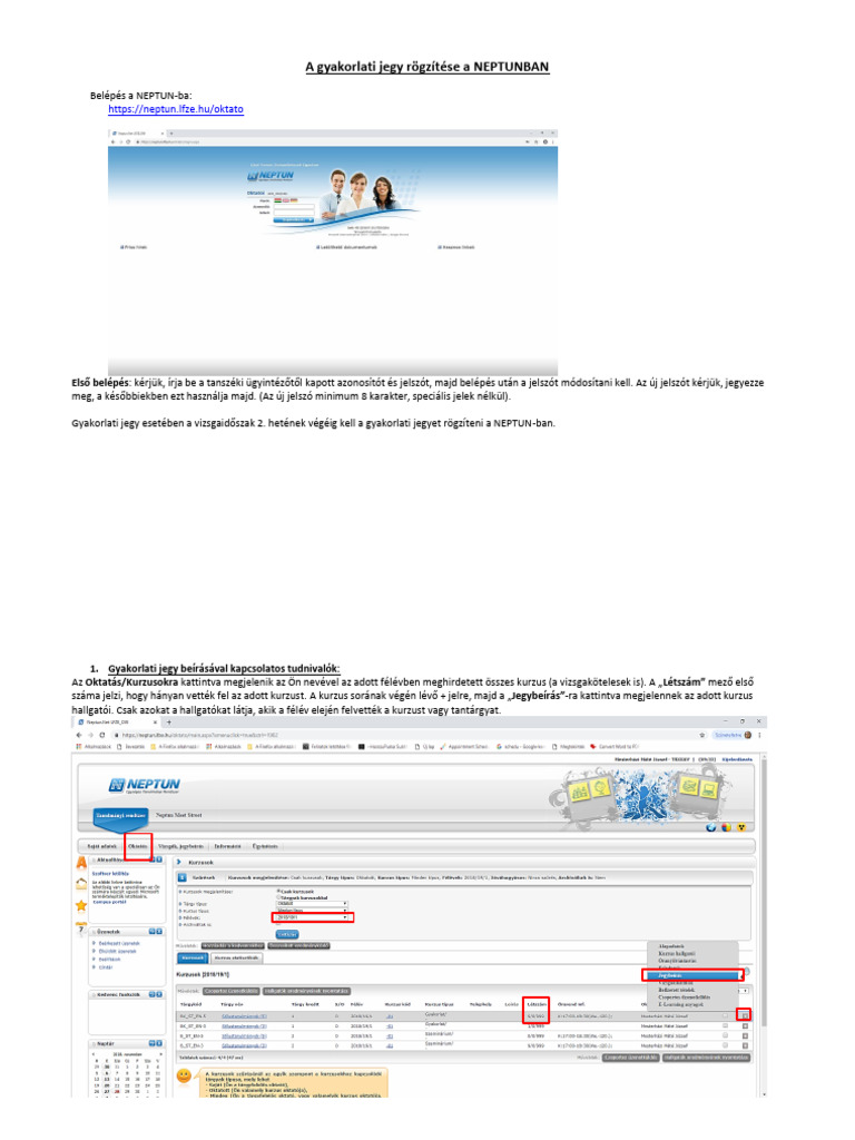 Gyakorlati Jegy Rögzítése | PDF