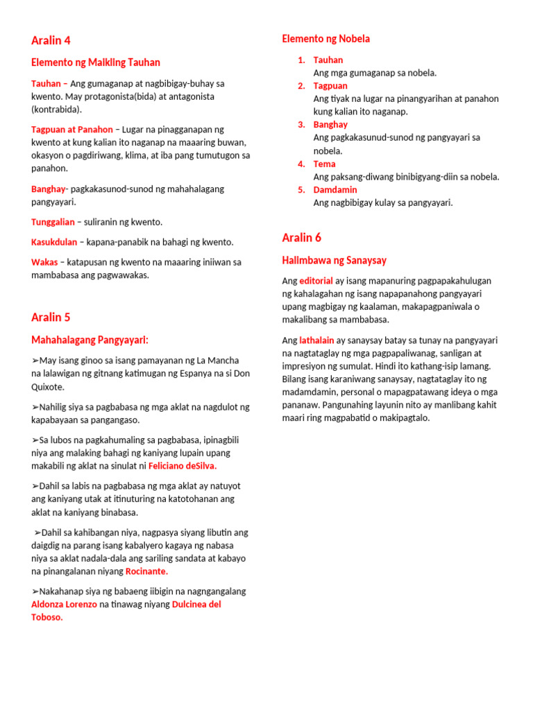 Aralin 4 6 Fil | PDF