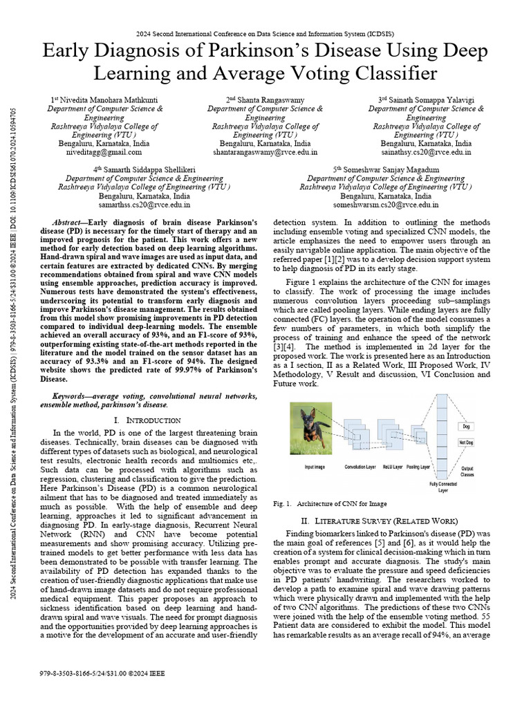 Early Diagnosis Of Parkinsons Disease Using Deep Learning And Average Voting Cla Pdf Deep