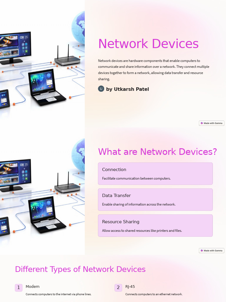 Network Devices1 Pdf Computer Network Network Interface Controller