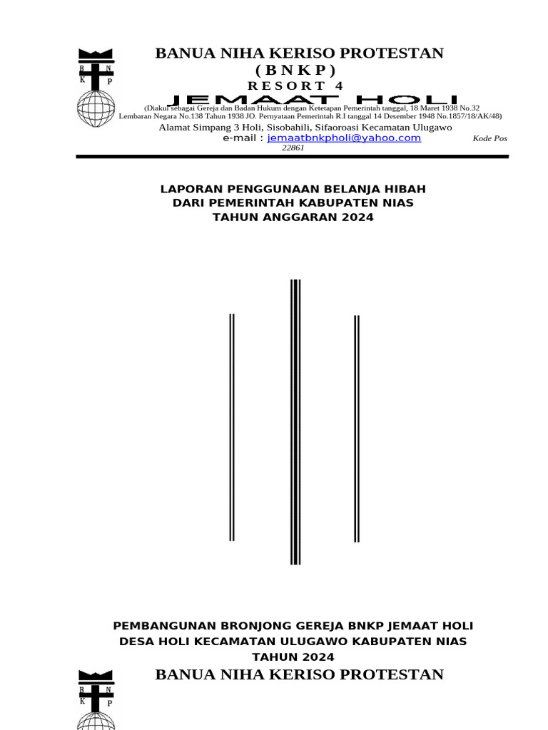 Format Dokumen Pertanggungjawaban Belanja Hibah 2024 | PDF