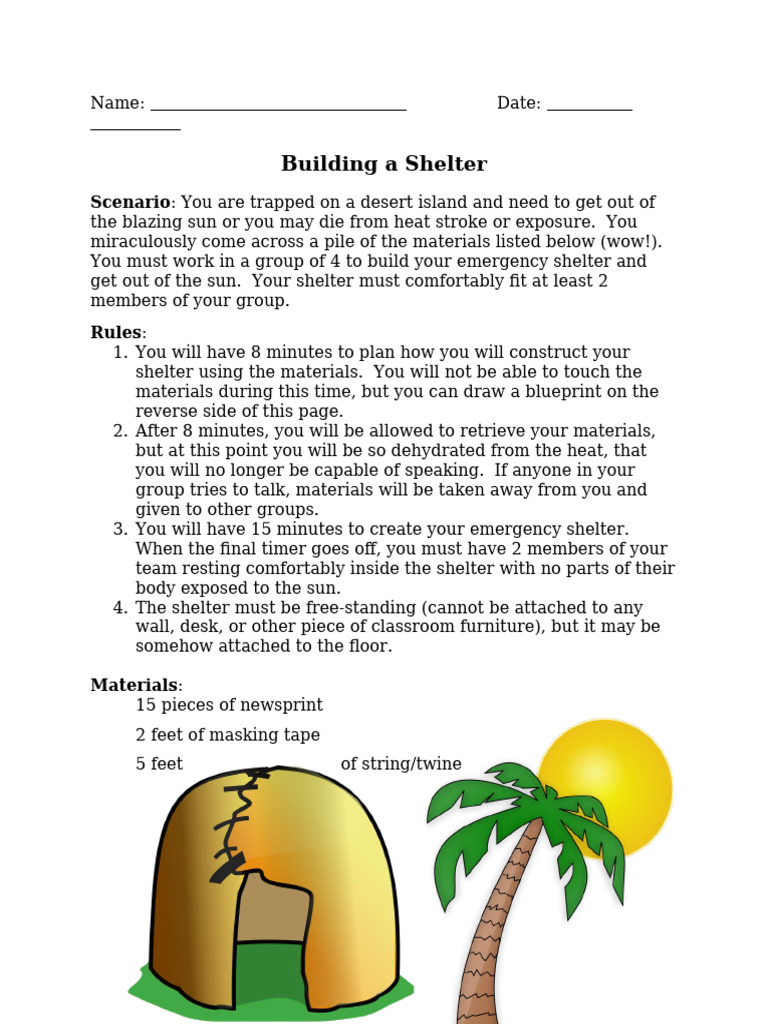 Team Survival Challenge | PDF