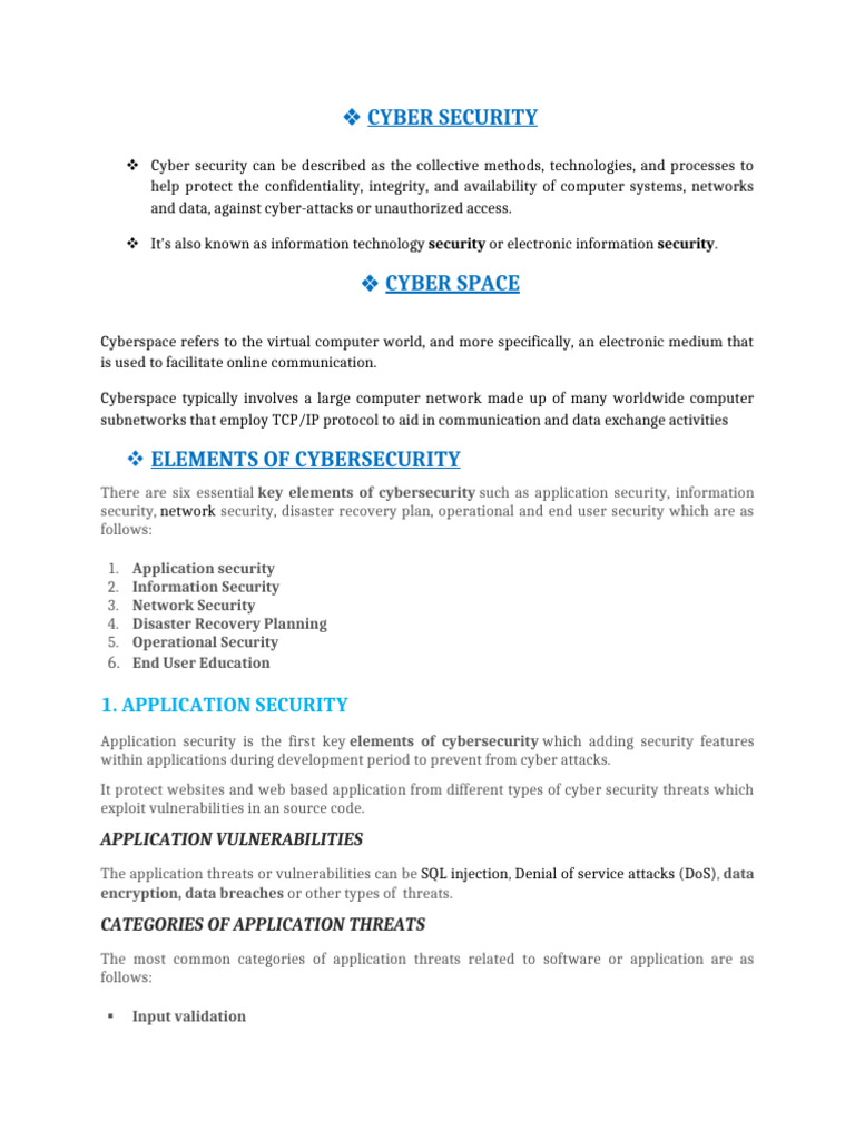 Cyber Security Unit - 1 Notes | PDF | Malware | Security