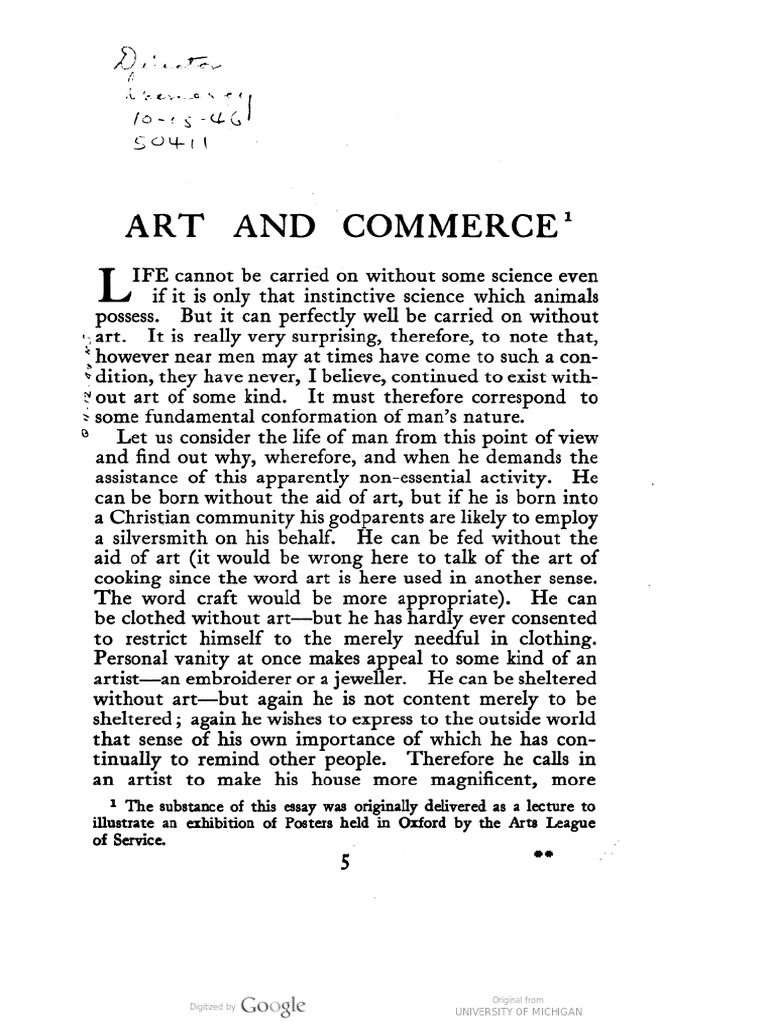 Art and Commerce | PDF