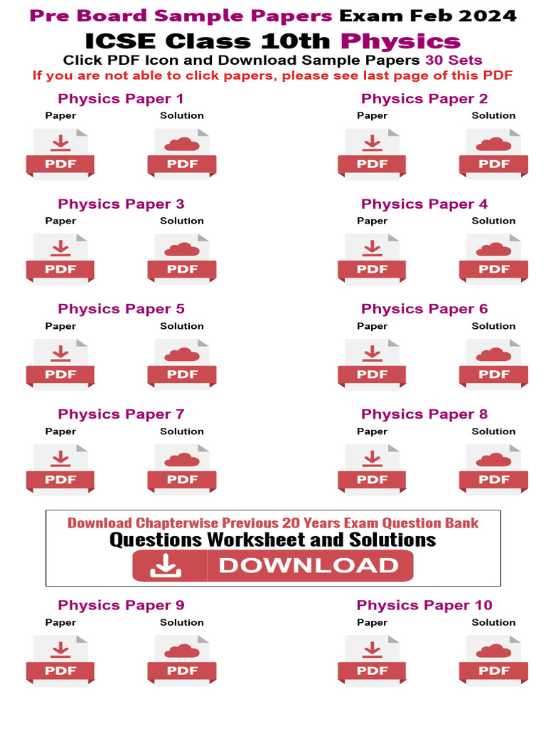 ICSE Class 10 Pre Board Sample Papers | PDF | Computing