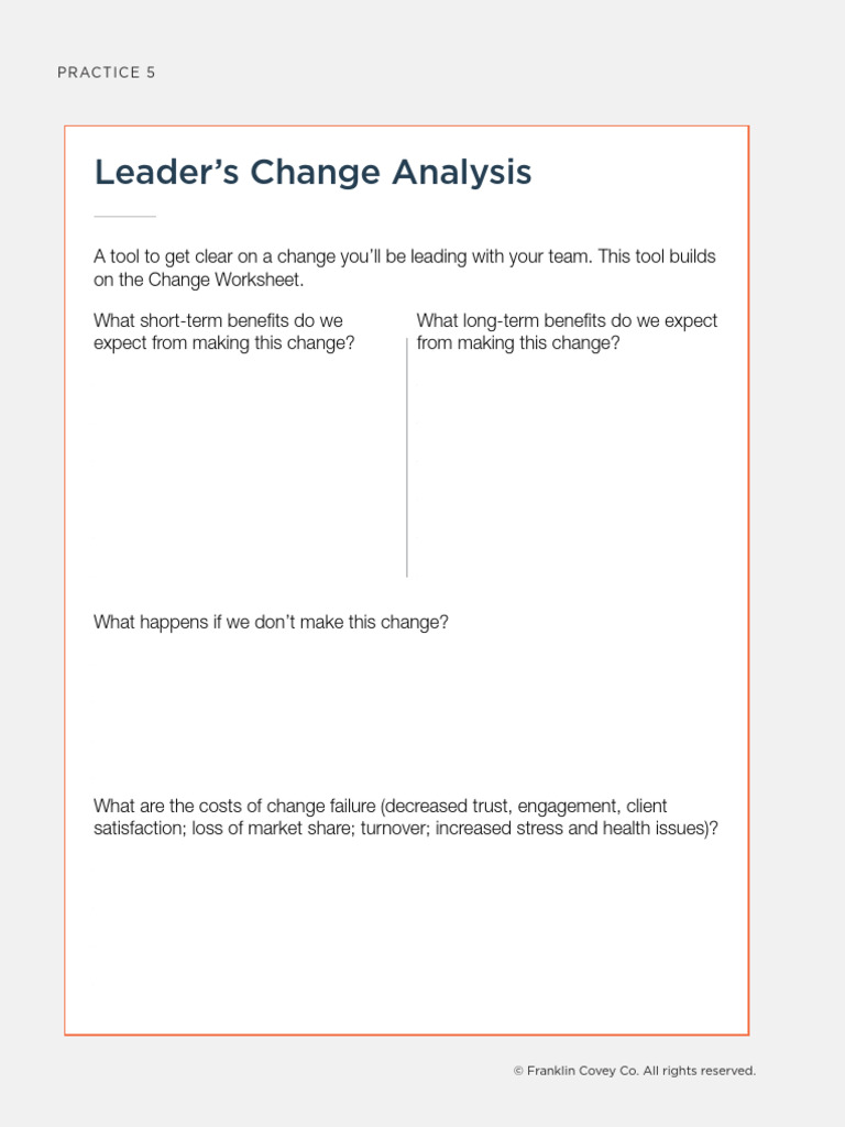 Leader's Change Analysis Tool (Accessible - Form-Fillable) | PDF