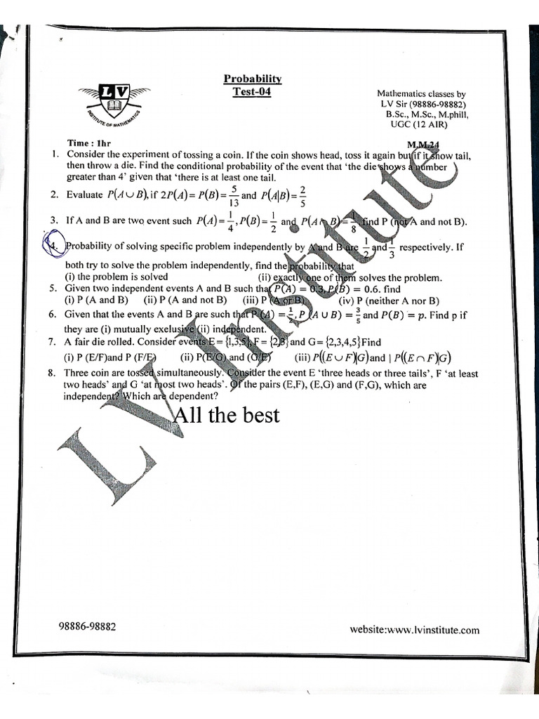 Probability 04 Solutions (+2) | PDF Probability 04 Solutions (+2) | PDF