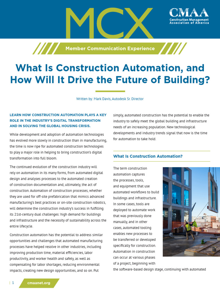 Construction Automation | PDF | Automation | Robot