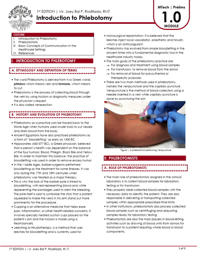 MLS 101B Lesson 1 - Understanding Phlebotomy | PDF | Communication ... MLS 101B Lesson 1 - Understanding Phlebotomy | PDF | Communication ...