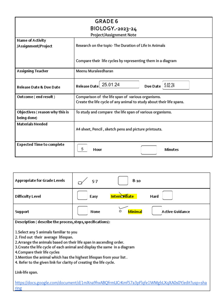 G6-SCIENCE Project-Assignment Note NEW | PDF | Science & Mathematics